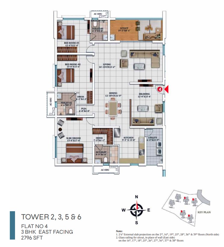 Resale 3 Bedroom 2796 Sq.Ft. Apartment in My Home Apas, Kokapet ...