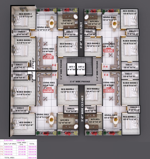 Resale 3 Bedroom 1300 Sq.Ft. Apartment in Surya Nagar Colony Hyderabad ...
