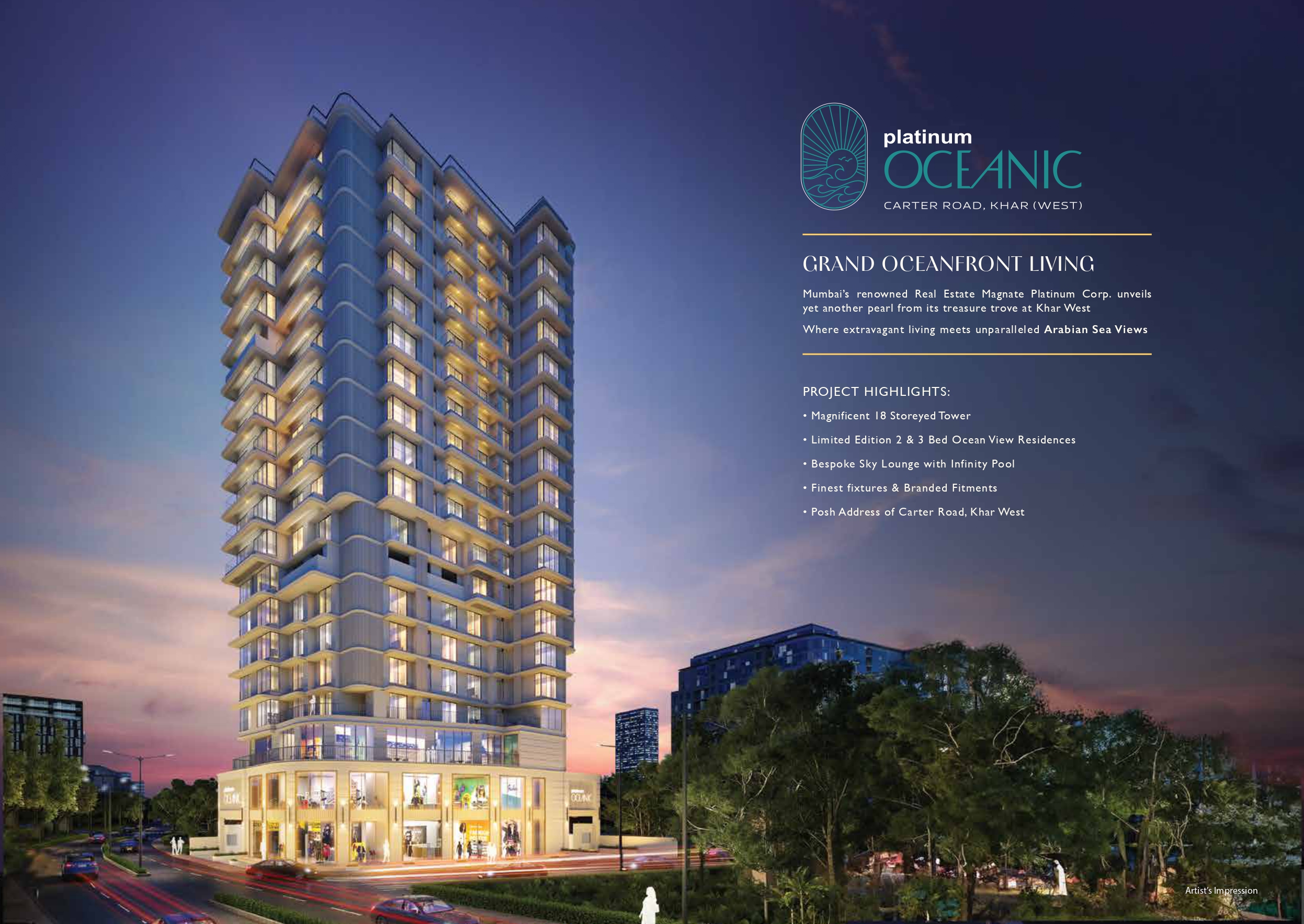 Resale 4 Bedroom 1900 Sq.Ft. Apartment in Platinum Oceanic, Khar West Mumbai - 8391947