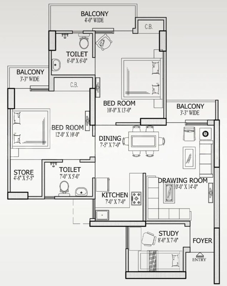 Resale 2.5 Bedroom 1050 Sq.Ft. Apartment in Gaur City 5th Avenue ...